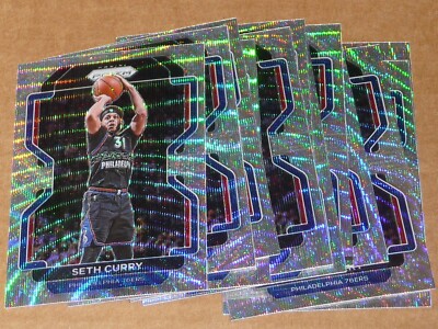 2021/22 Panini Prizm Box Set SILVER WAVE LOT OF 18 SETH CURRY 76ERS ...
