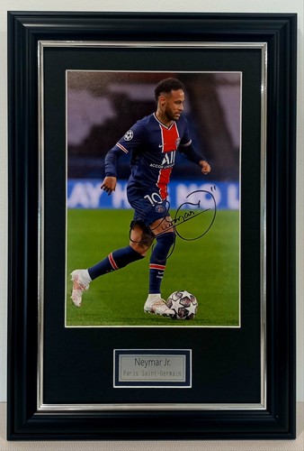 Neymar Jr. PSG Signed Action Photo Print Framed Soccer Memorabilia | eBay