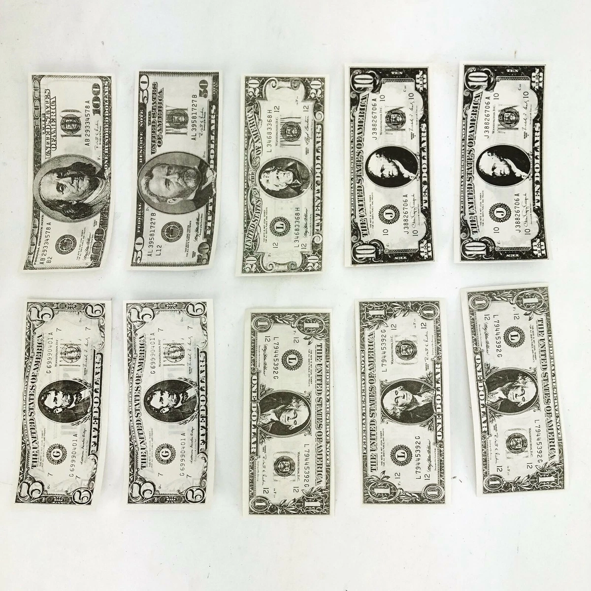 Black And White Play Money