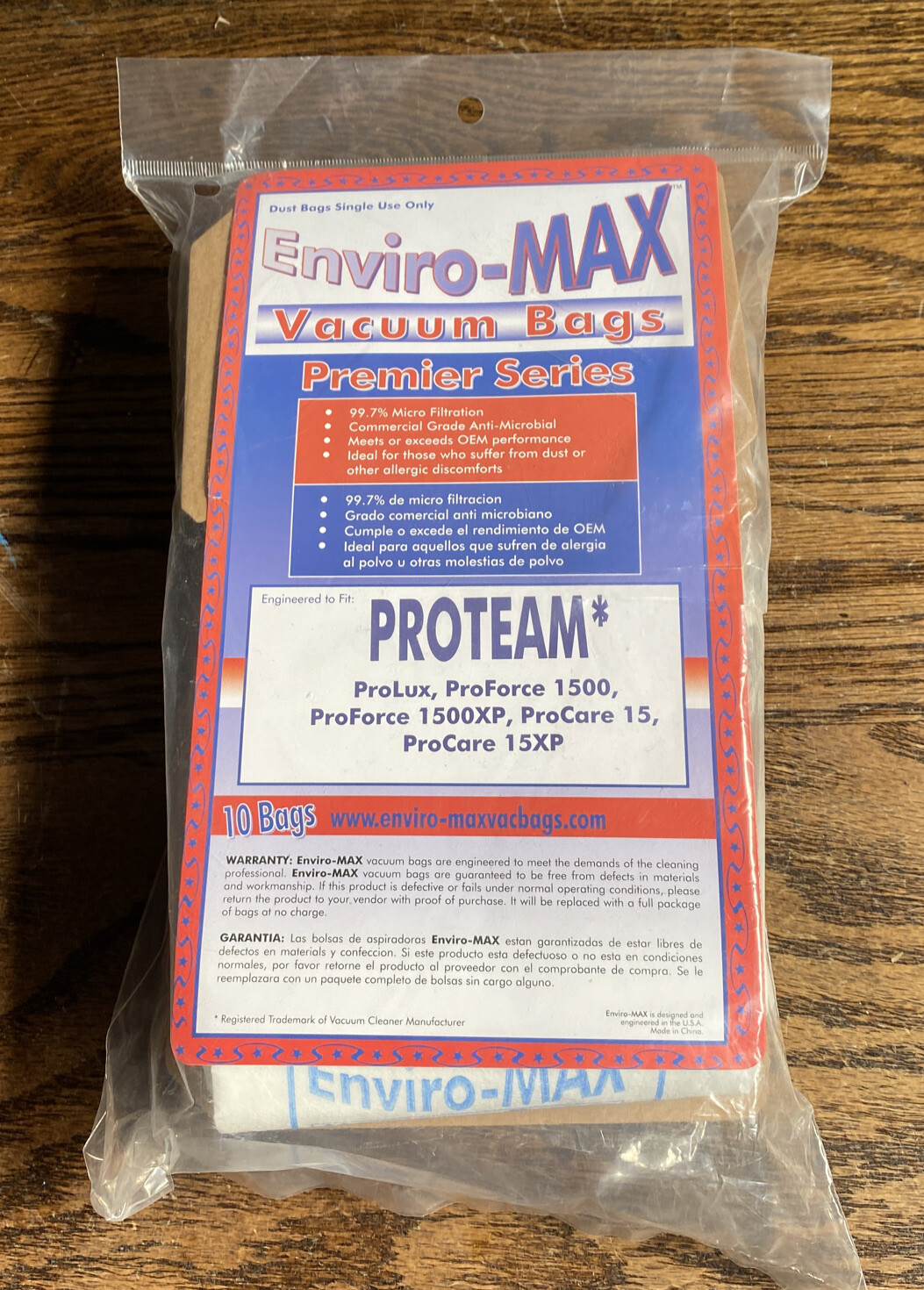 Enviro-Max ProTeam Prolux ProForce 1500 15XP Vacuum Bags Premier Series ...