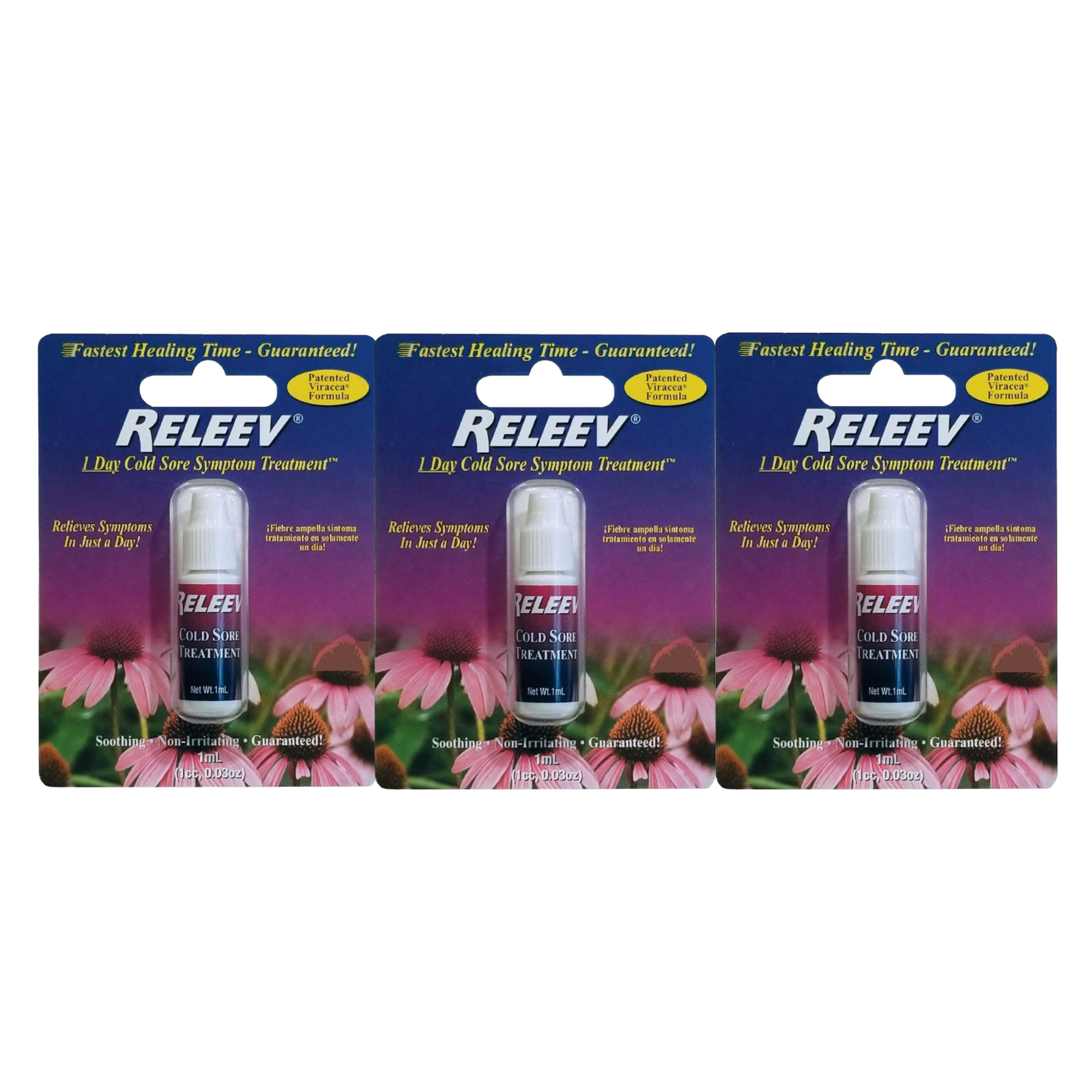 Releev Cold Sore Liquid Treatment Viracea Formula 1 ML 3 Pack Exp 06/30 ...