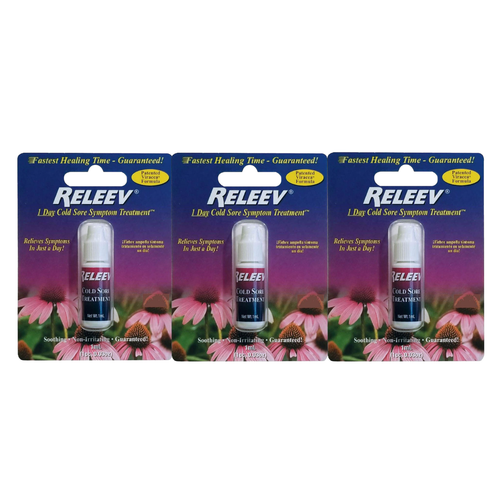Releev Cold Sore Liquid Treatment Viracea Formula 1 ML 3 Pack Exp 06/30 ...