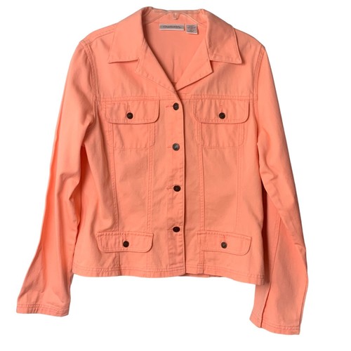 Chadwicks Womens Peach Denim Jacket Size 12T 100% Cotton Button-Up ...