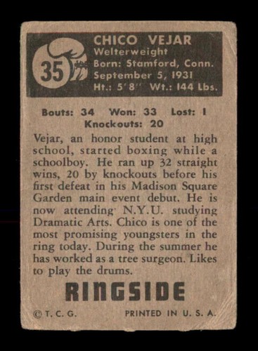 1951 Ringside #35 Chico Vejar GOOD X3310358 | eBay