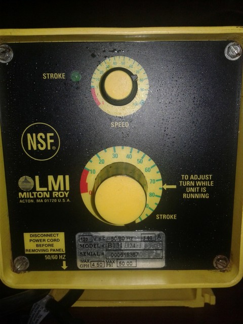 LMI MILTON ROY B131-74 Electromagnetic Dosing Pump w/mounting Bracket ...