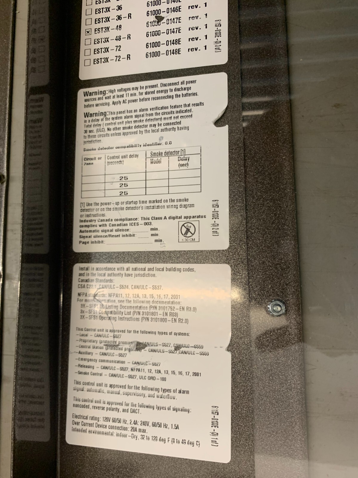 EDWARDS CANADA EST EST3X-48 48" FIRE ALARM INSTRUMENTATION VISUAL ...