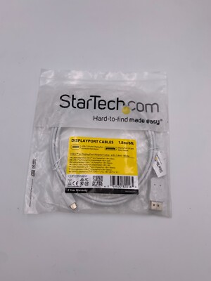 USB-C to DisplayPort Cable StarTech 1.8m (6ft) - White - New Sealed ...