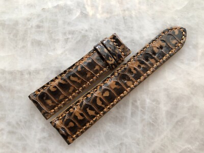 20mm/18mm Brown Python Print Leather Watch Strap Band | eBay