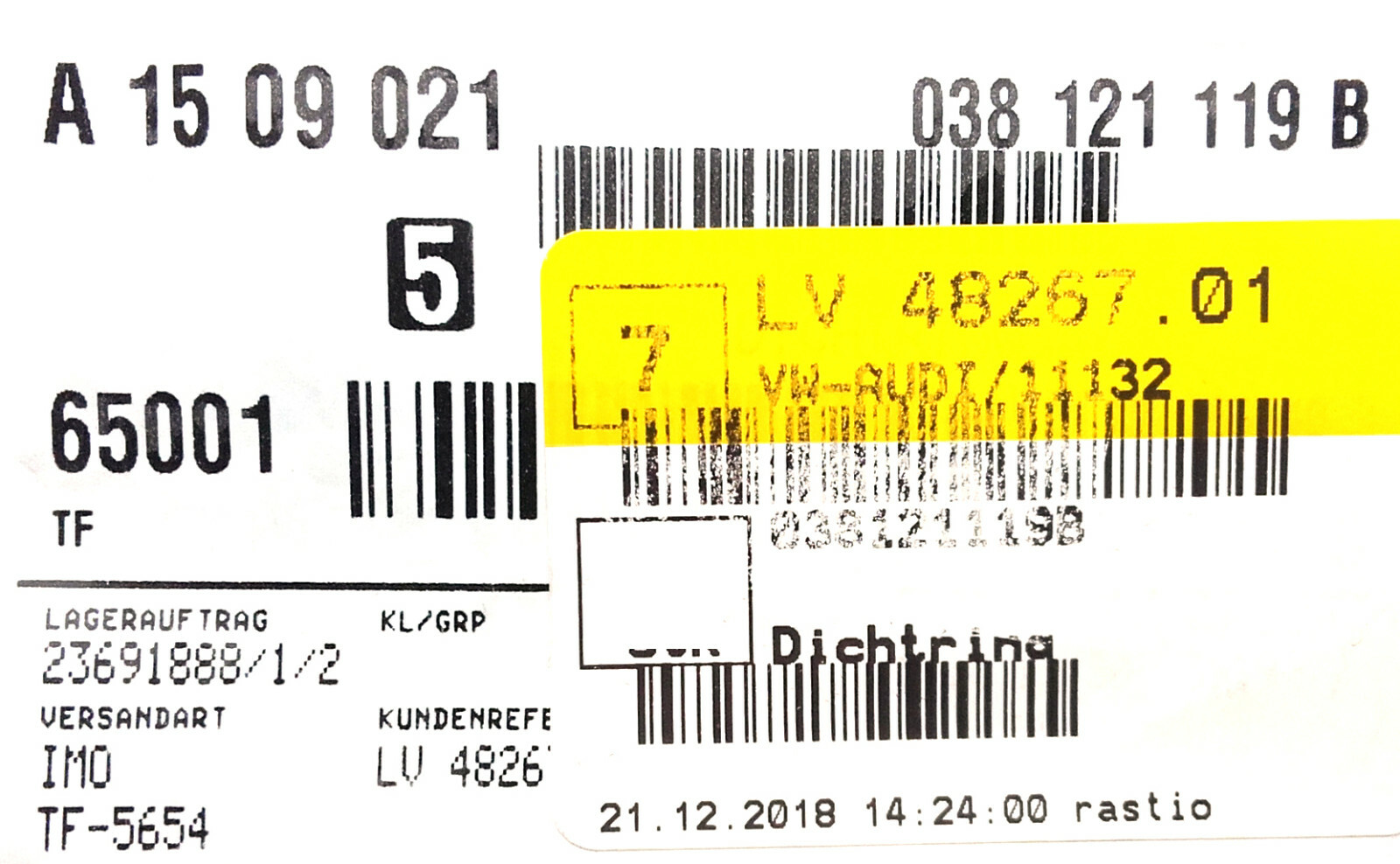 Thermostat Gasket Seal O-Ring 038121119B 059121119 761109 Elring | eBay UK