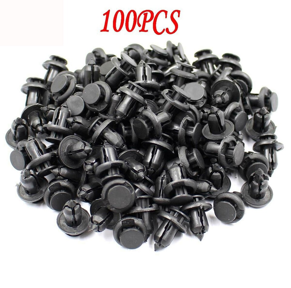 100 Pcs Bumper Clips 10mm Hood Fender Push Rivets Retainer Fasteners ...