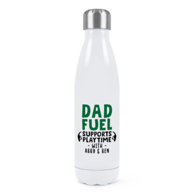 Personalised Dad Fuel Supports Playtime Double Wall Water Bottle ...