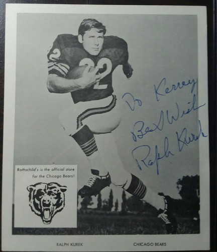 1969 Chicago Bears - Rothschild's - NFL - Ralph Kurek Autograph - PSA ...