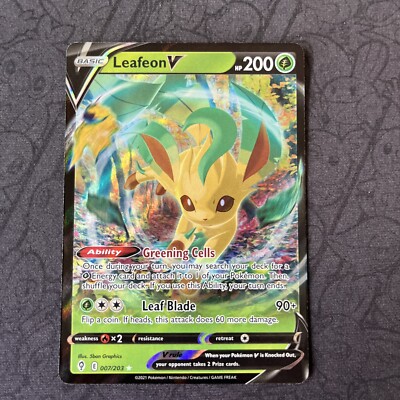 Leafeon V 007/203 Swsh07: Evolving Skies Holo | eBay