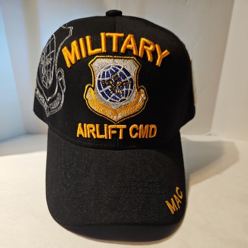 U.S. Air Force MAC, Military Airlift Command, Black/Gold- Adjustable ...