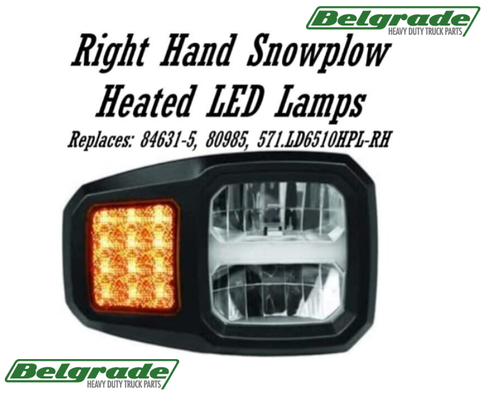Right Hand Snowplow Heated LED Lamps Replaces: 84631-5, 80985, 571 ...