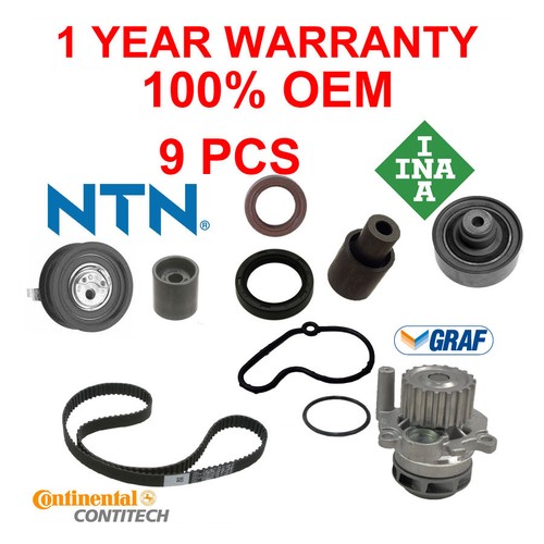 VW GOLF JETTTA BEETLE TDI TIMING BELT KIT; W WATER PUMP; OEM DIESEL 1.9 ...