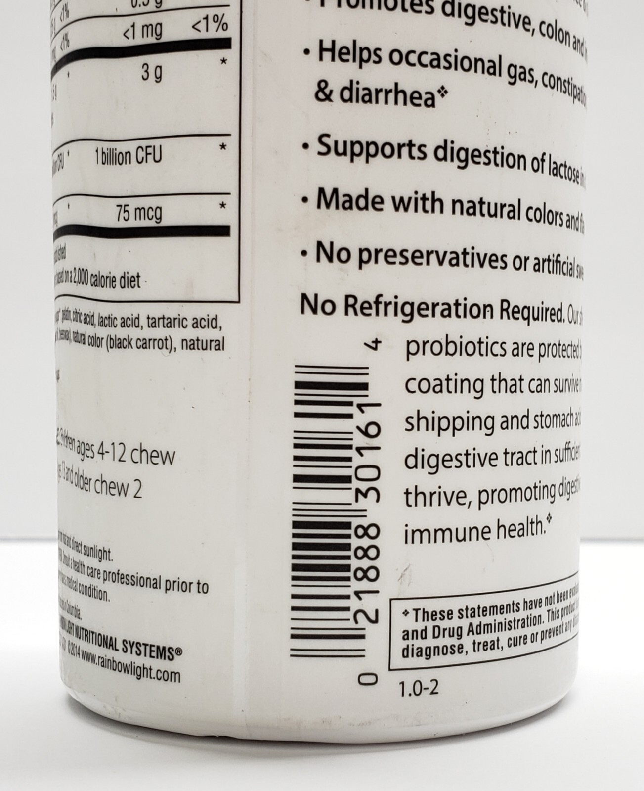Rainbow Light Probiolicious Probiotic Gummies 50ct 021888301614a1060 ...