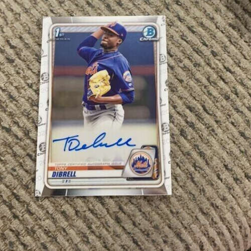 2020 Bowman Chrome TONY DIBRELL Auto #CPA-TD NEW YORK METS 1st Bowman ...