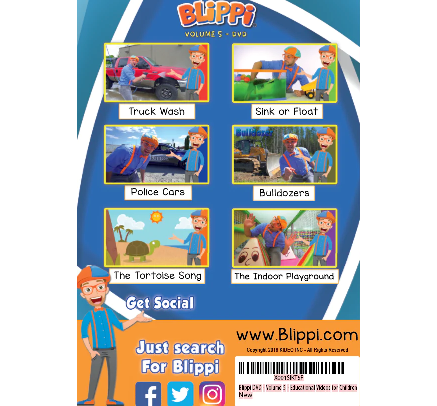 New Blippi DVD Volume 5 SEALED Original Authentic Truck Police Car ...