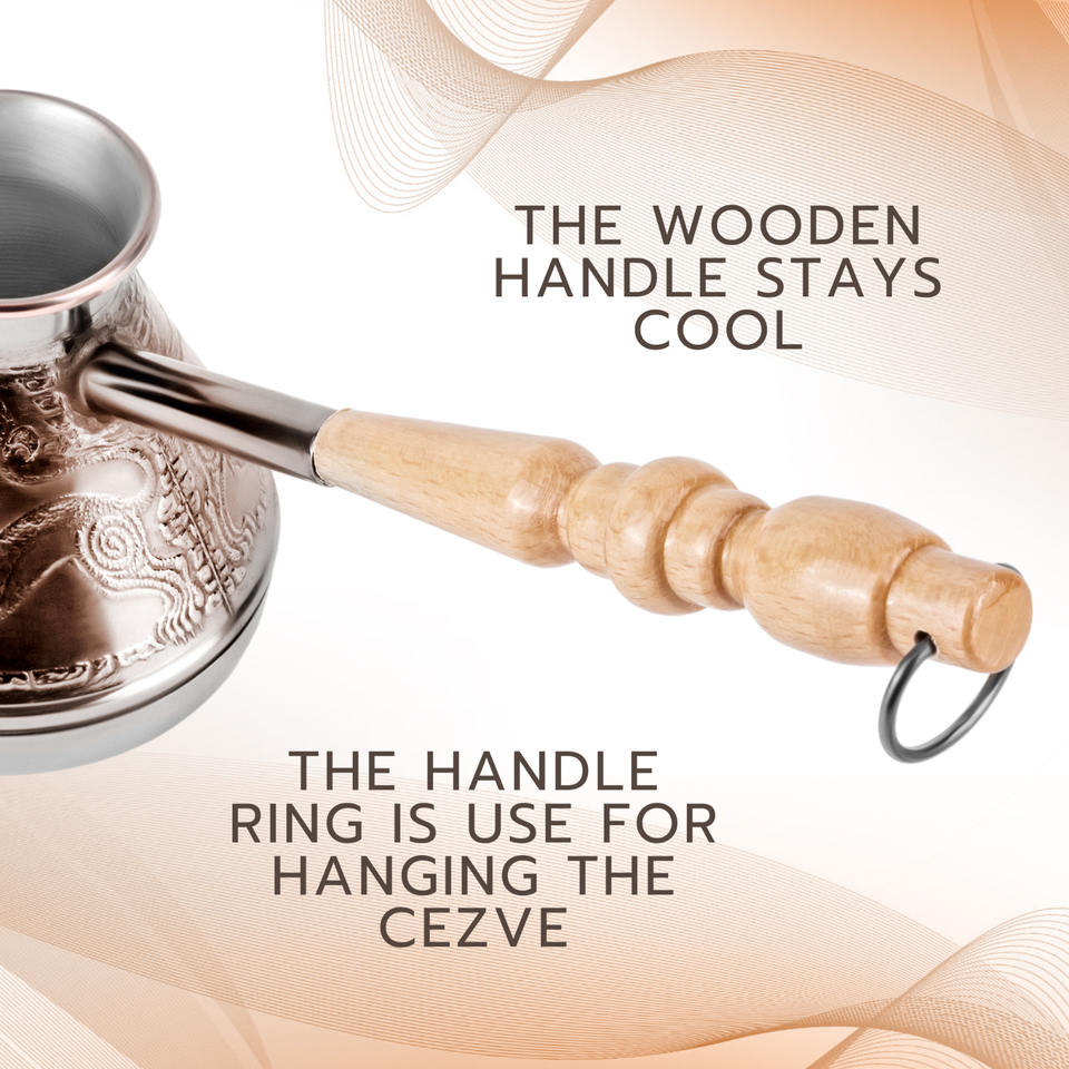 SET OF 3 Copper Cezve Turkish Armenian Coffee Pot Turka Ibrik Coffee ...