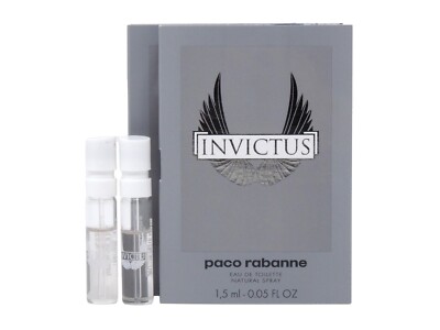 PACO RABANNE INVICTUS EDT 1.5ml .05fl oz x 2 COLOGNE SPRAY SAMPLE VIALS ...