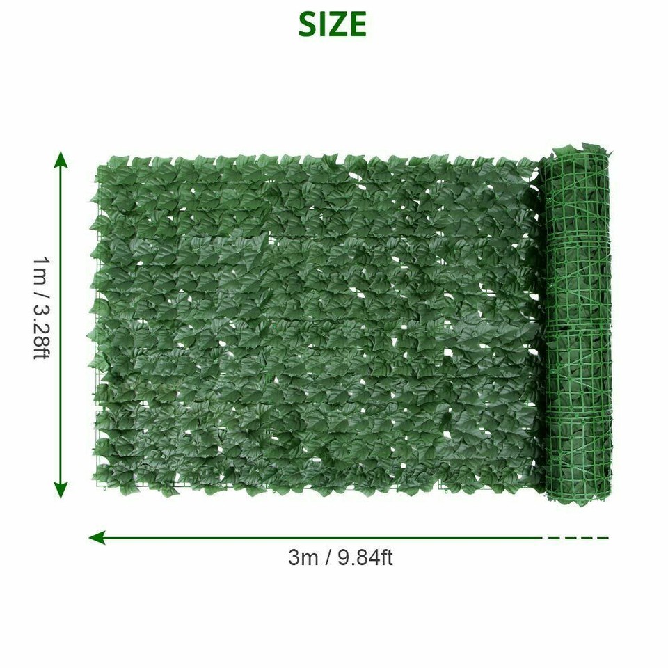 3M Artificial Ivy Leaf Screening Trellis Hedge Garden Fence Wall ...
