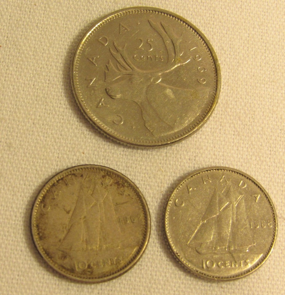 Lot of 16 Canadian Coins 1886-1988 Circulated Penny, Nickel, Dime ...