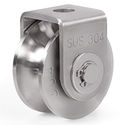 U Groove Pulley Block 2", 304 Stainless Steel Pulley Roller, Duplex ...