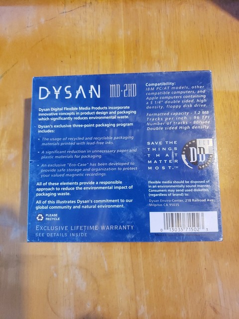 Dysan MD-2HD 5.25" 1.2 MB Floppy Floppies Box Of 10 for sale online | eBay