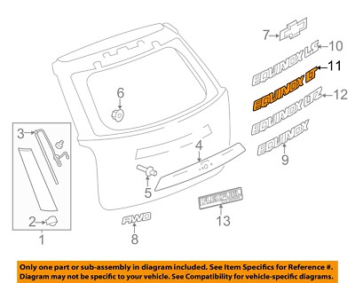 Chevrolet GM OEM 05-17 Equinox Lift Gate-Emblem Badge Nameplate ...