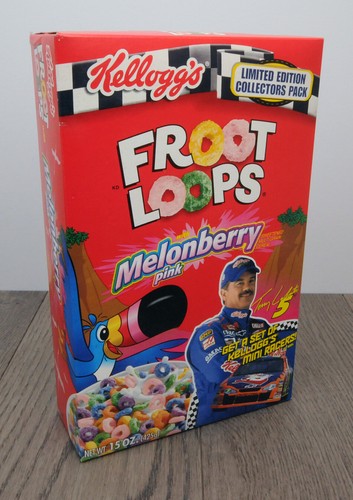 Vintage Froot Loops Melonberry Pink Cereal NASCAR 15 Oz Full Box ...