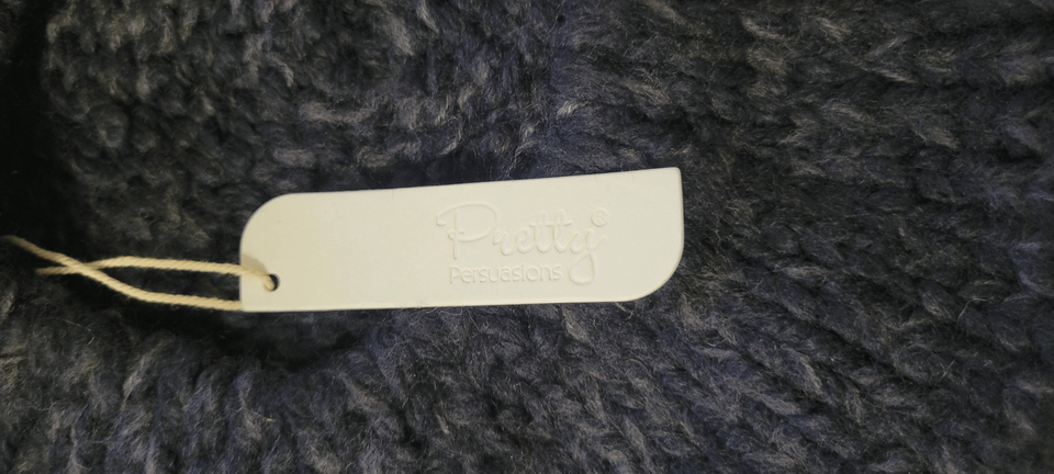 Pretty Persuasions Crochet Knit Snowflake Beret Hat Gray/Blue New | eBay