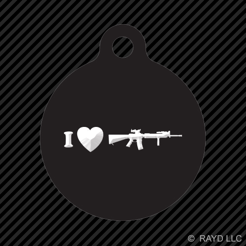 I Love my M16 Keychain Round with Tab engraved many colors M4 SpecOps M ...