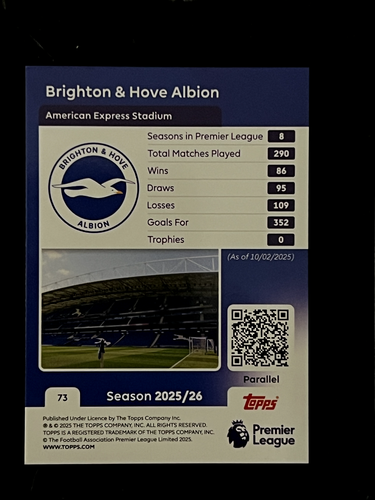 2025-26 Topps Premier League - Team Badges Brighton & Hove Albion FC ...