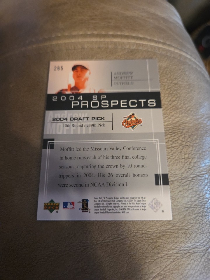 2004 Andrew Moffitt (RC) SP Prospects Upper Deck Baseball #265 Orioles ...