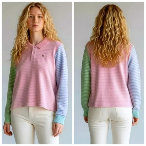 Teddy Fresh Y2K Pastel Colorblock Knit Polo Sweater 2XL NWT F290 | eBay