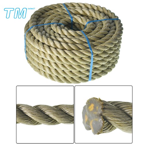 50' /100' 3strand Rope Synthetic Hemp Decking Garden Decorative Boating ...