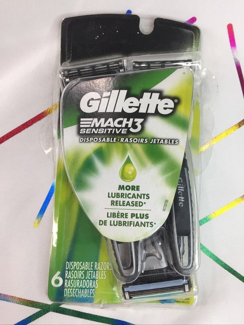 Gillette Mach 3 Sensitive Disposable Razor 6 Count - Green for sale ...