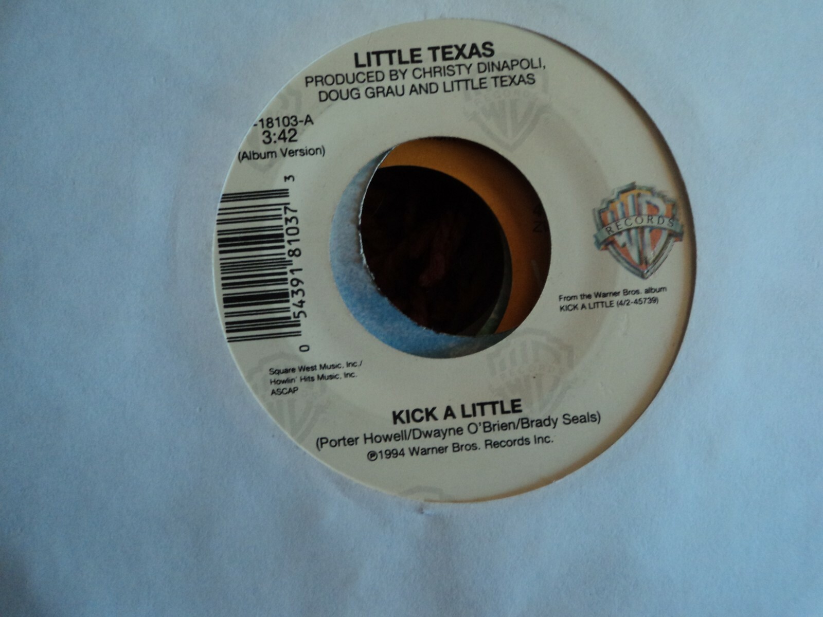 LITTLE TEXAS "KICK A LITTLE" / "HIT COUNTRY SONG" 7" 45 1994 US ...