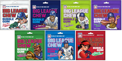 Big League Chew Bubble Gum Original, Grape,Sour Apple, Strawberry Blue ...
