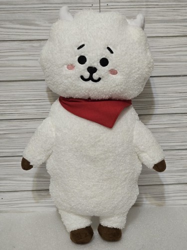 RJ Plush BT21 Standing Toy Stuffed Animal Alpaca Red Bandana 15" Cute ...