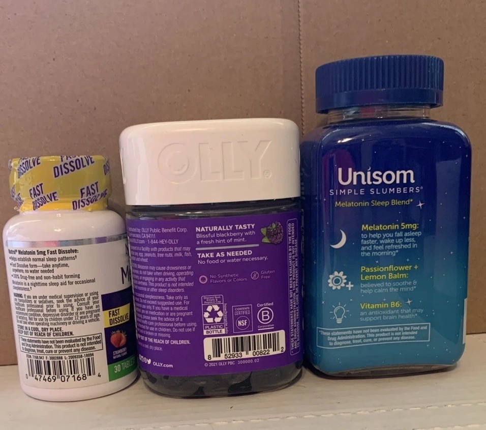 Natrol Melatonin Sleep Aid Tablets, Olly Sleep Gummies, Unisom Sleep ...