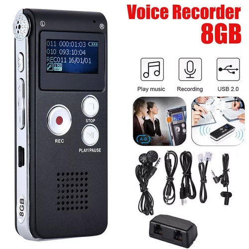 Mini Digital Voice Recorder Voice Activated Small Audio MP3 USB ...