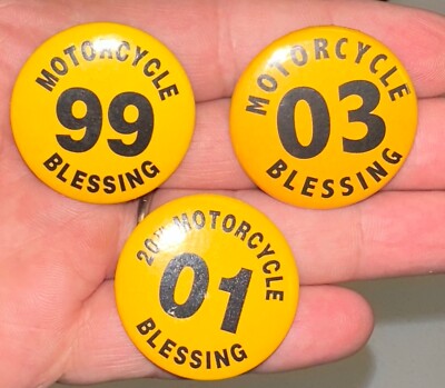 Vintage Motorcycle Blessing Pinback Buttons 1.5” Excellent | eBay
