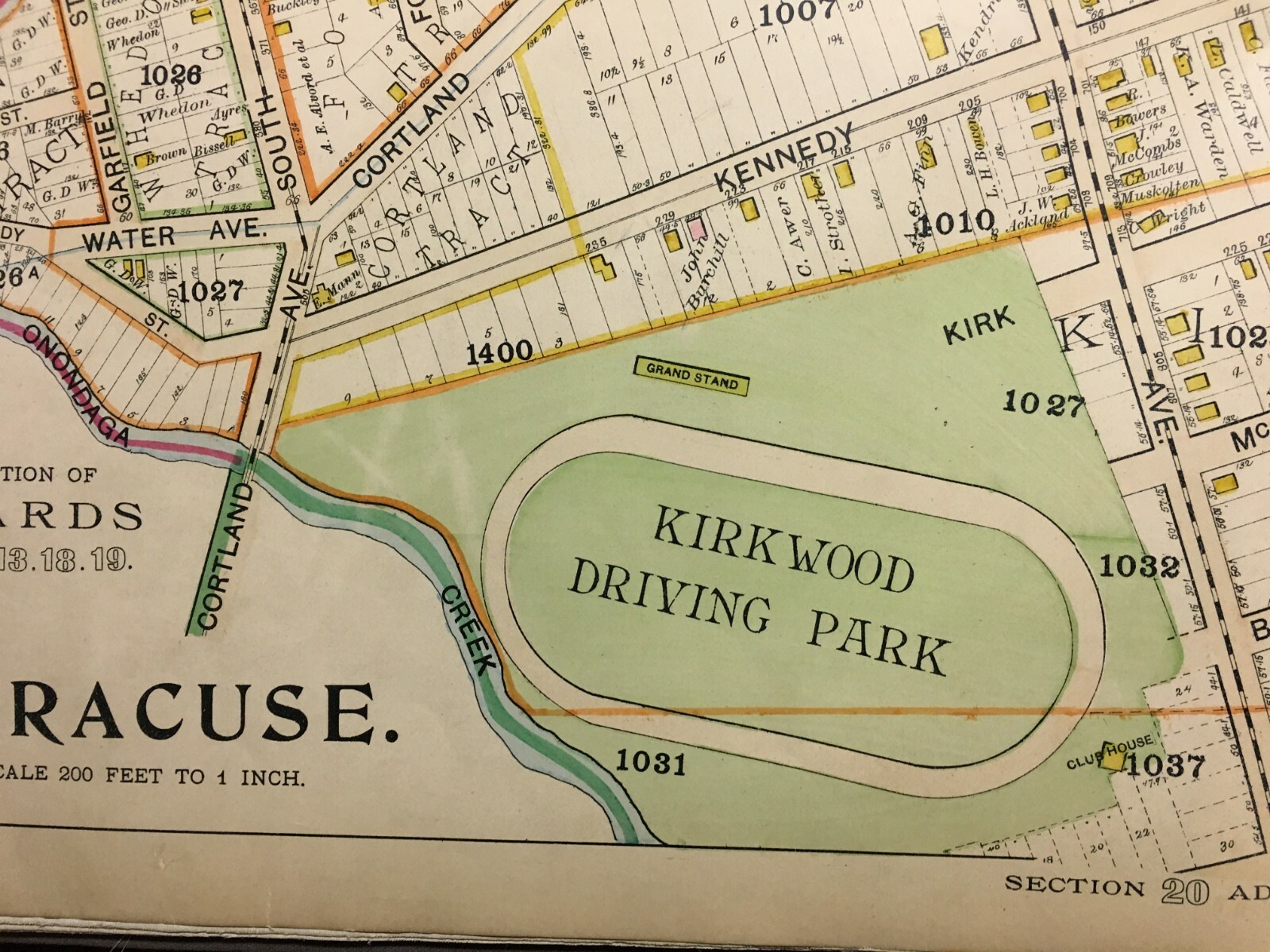 1892 SOUTHSIDE SYRACUSE NY KIRKWOOD DRIVING PARK OAKWOOD CEMETERY ATLAS ...