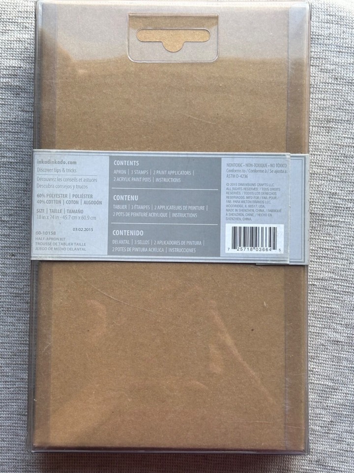 Inkadinkado Half Apron Stamping Kit, 6" by 10" Craft Kitchen NEW | eBay
