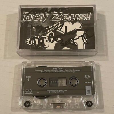 X Hey Zeus! 1993 ADV PROMO CASSETTE Tape BAND AUTOGRAPHED Signed PUNK ...