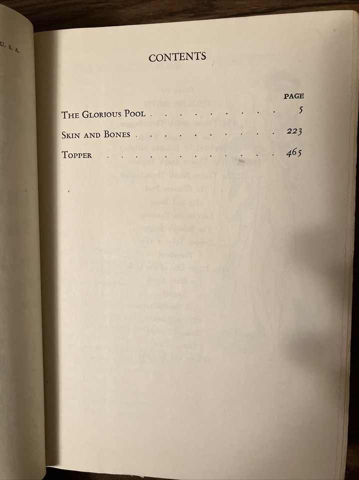 1945 The Thorne Smith 3 Bagger HC Book Vintage Glorious Pool Skin Bones ...