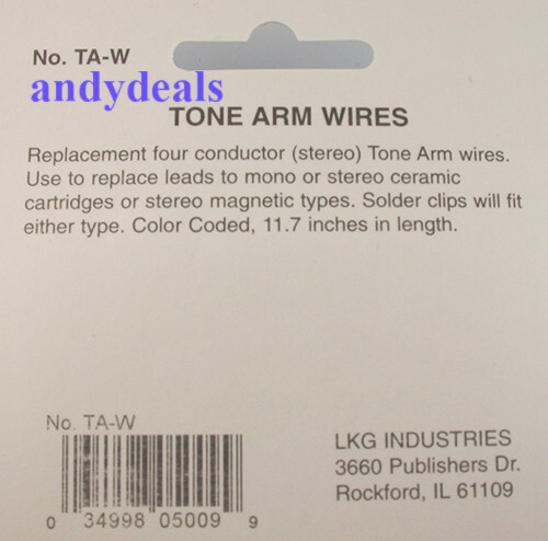 PFANSTIEHL TA-W TONE ARM WIRE W/CABLE CLIPS FOR TURNTABLE LEAD SET 11.7 ...