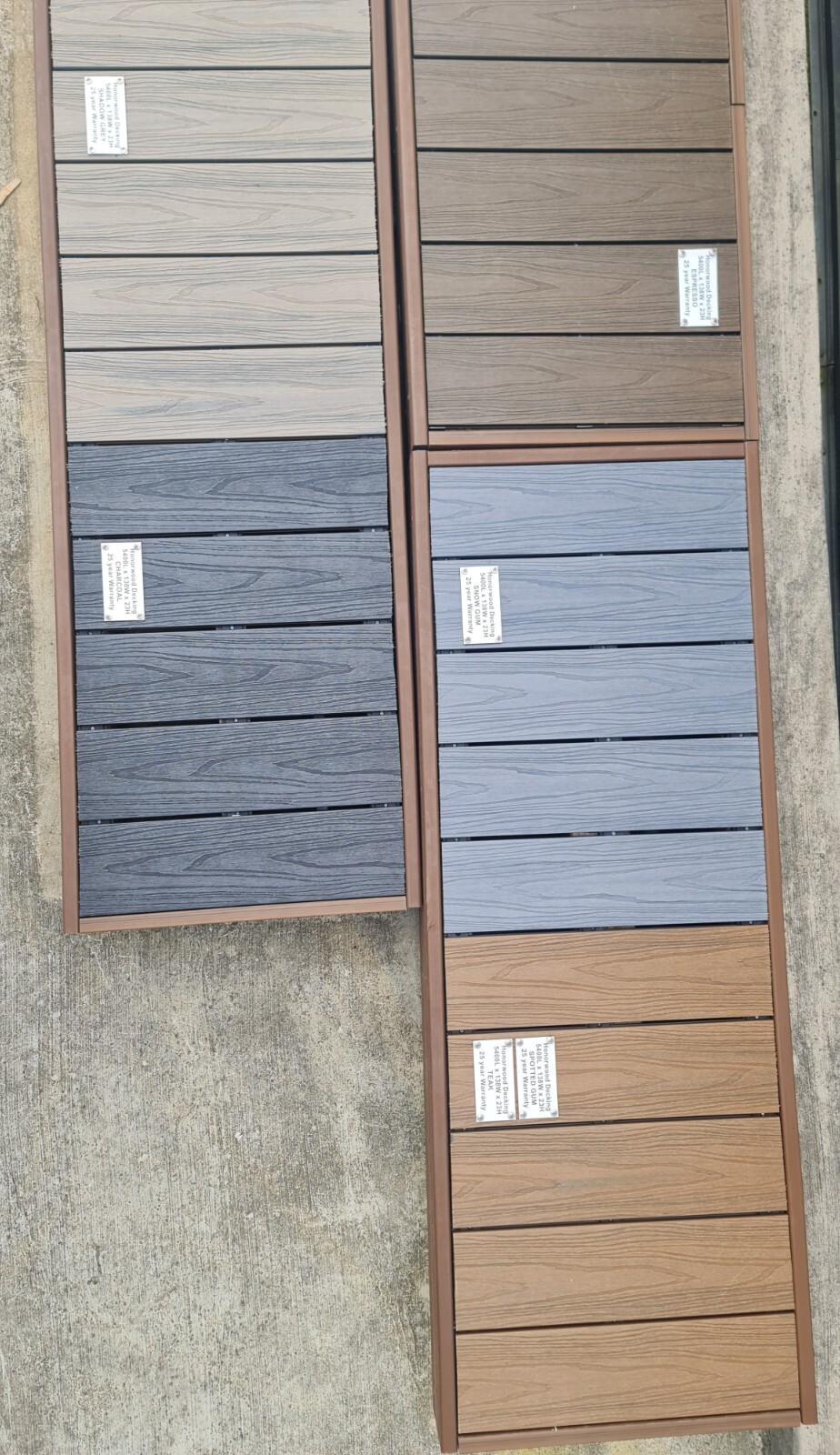 Composite Deck Samples 137mm x22 Colours Sample decking Eco Modwood Trex Style | eBay